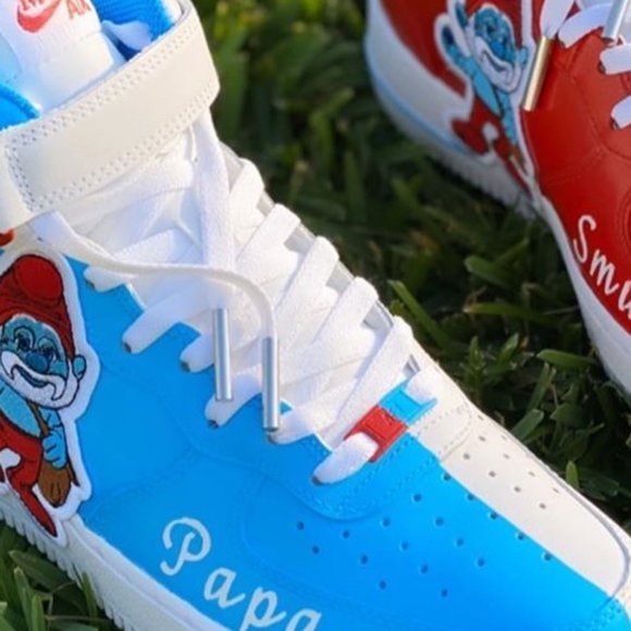 Shoes | Nike Papa Smurf Customs | Poshmark